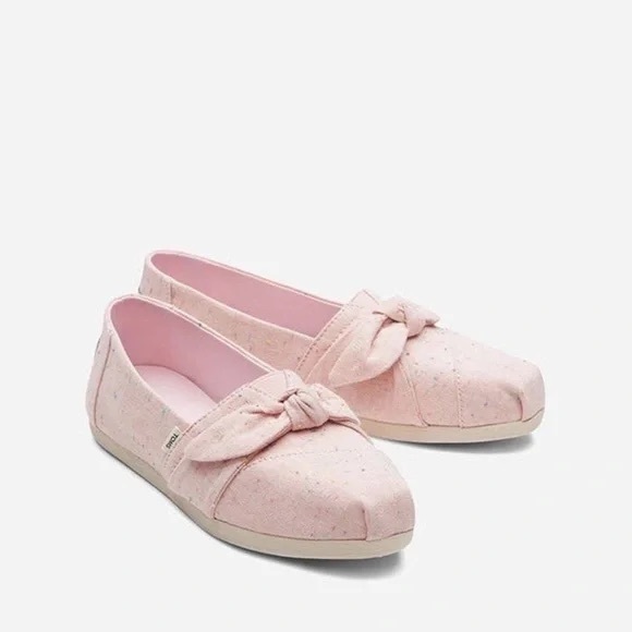 Toms | Shoes | Toms Speckled Linen Bow Alpargata Chalky Pink Shoes ...